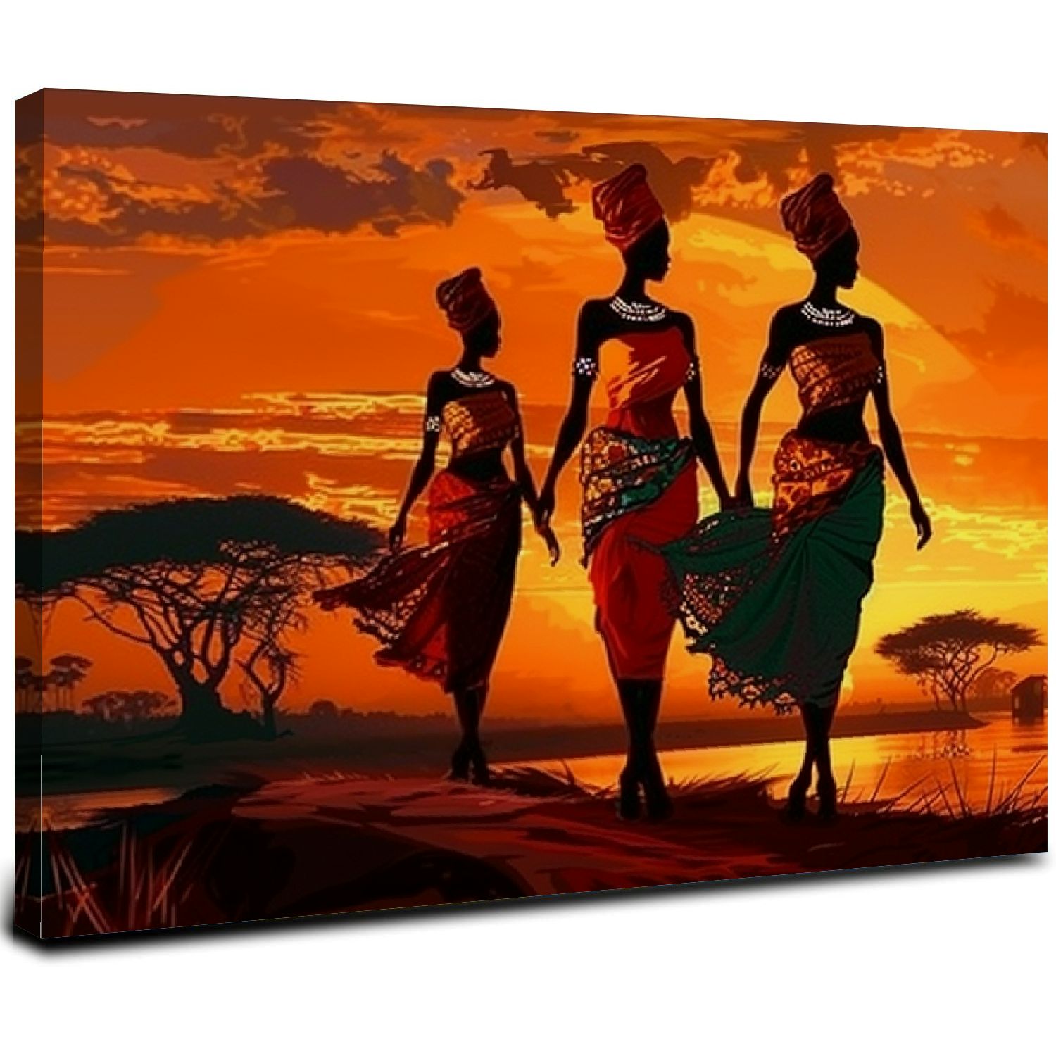 ARISTURING African Women Wall Art Africa Tribal Ethnic Ancient Tribe Canvas Prints Traditional ...