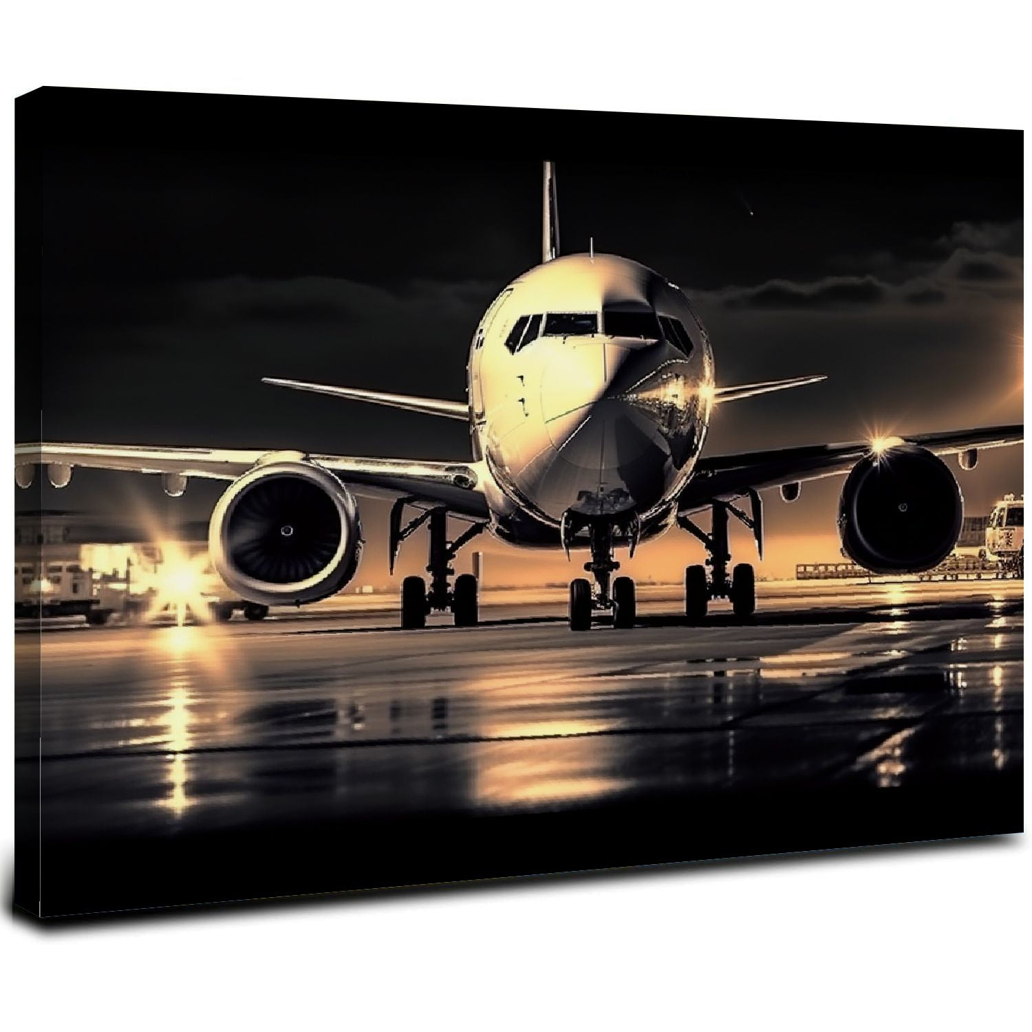 ARISTURING Airplane Canvas Wall Art Sepia Airplane Picture Painting ...