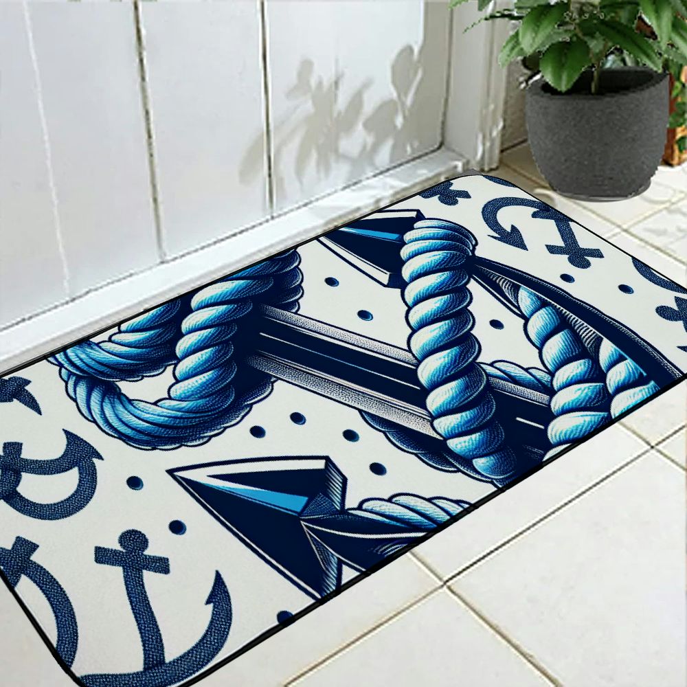 ARISTURING Anchor, Hand Drawn Anchors and Entangled Ropes Nautical ...