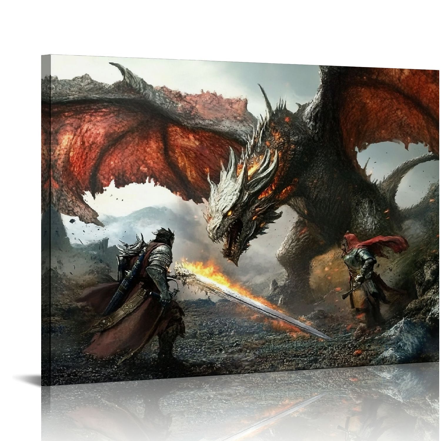 ARISTURING And Dragons Fighter Poster Decorative Painting Canvas Wall ...