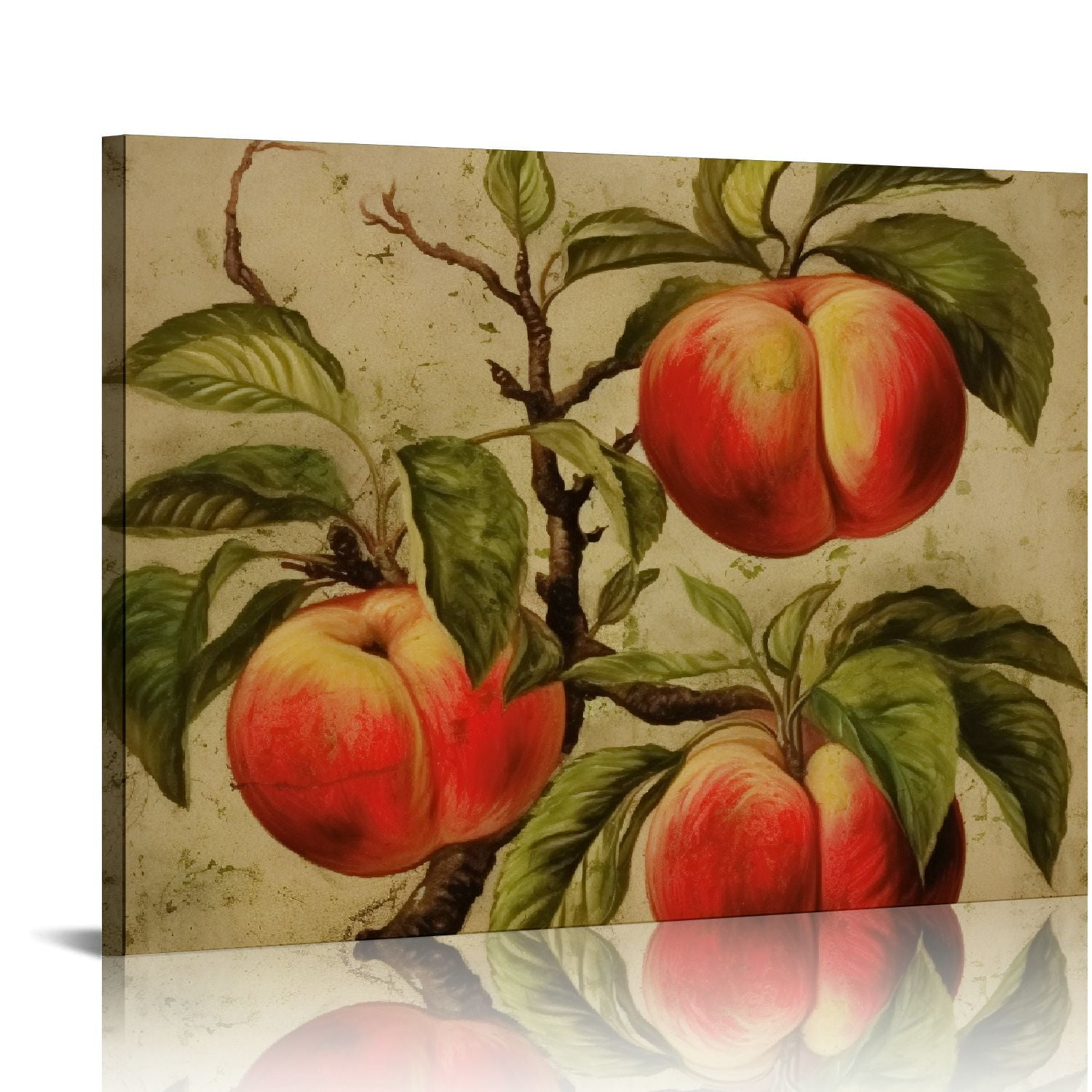 ARISTURING Apples Pears Plums Peaches Framed Canvas Prints, Fruit Wall ...