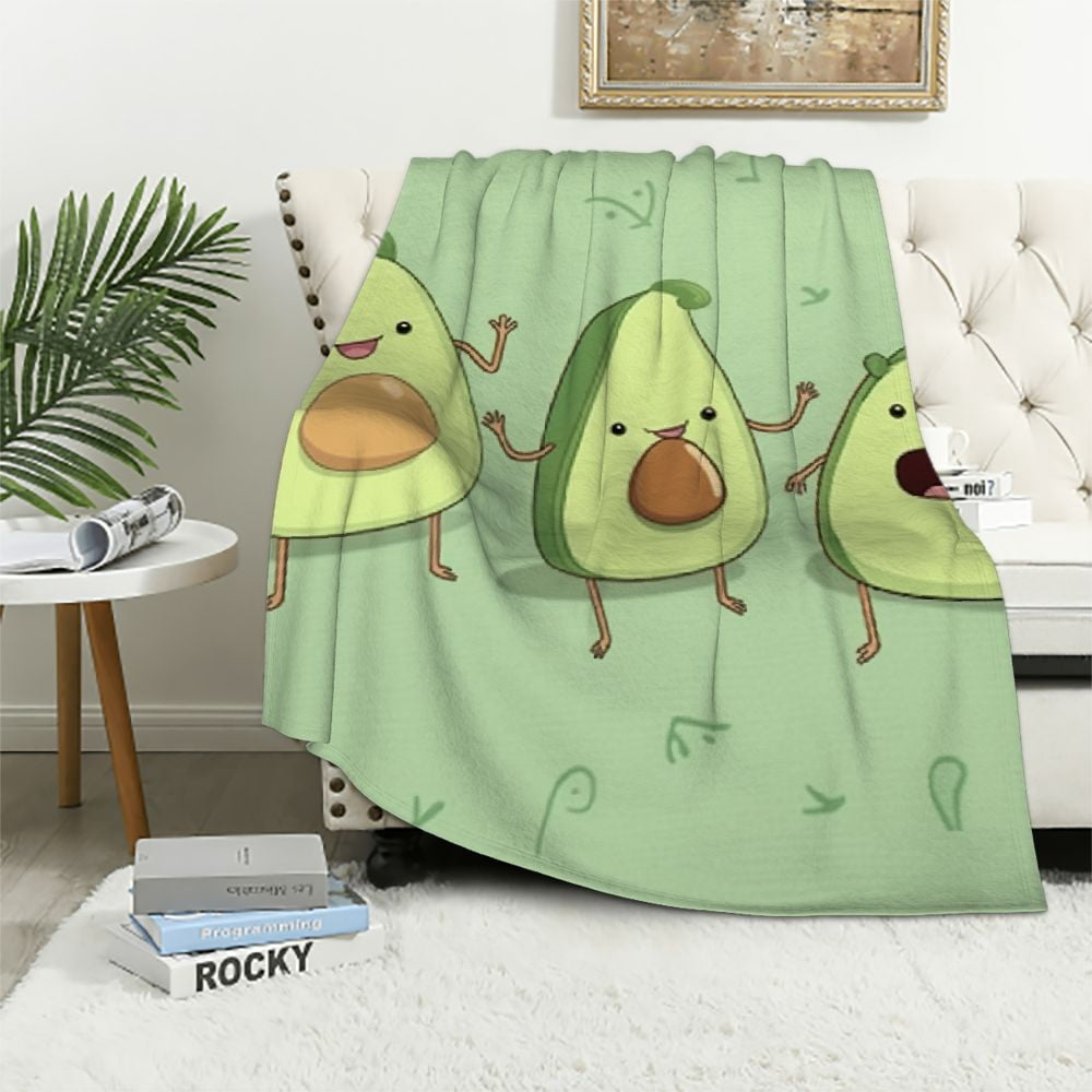 ARISTURING Avocado Blanket Cute Cartoon Avocado Toast Throw Blanket ...