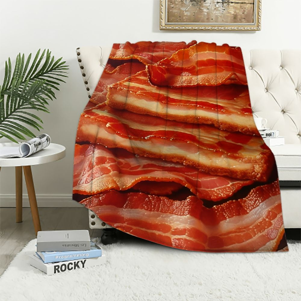 ARISTURING Bacon Blanket Cozy Soft Lightweight Flannel Throw Blanket ...