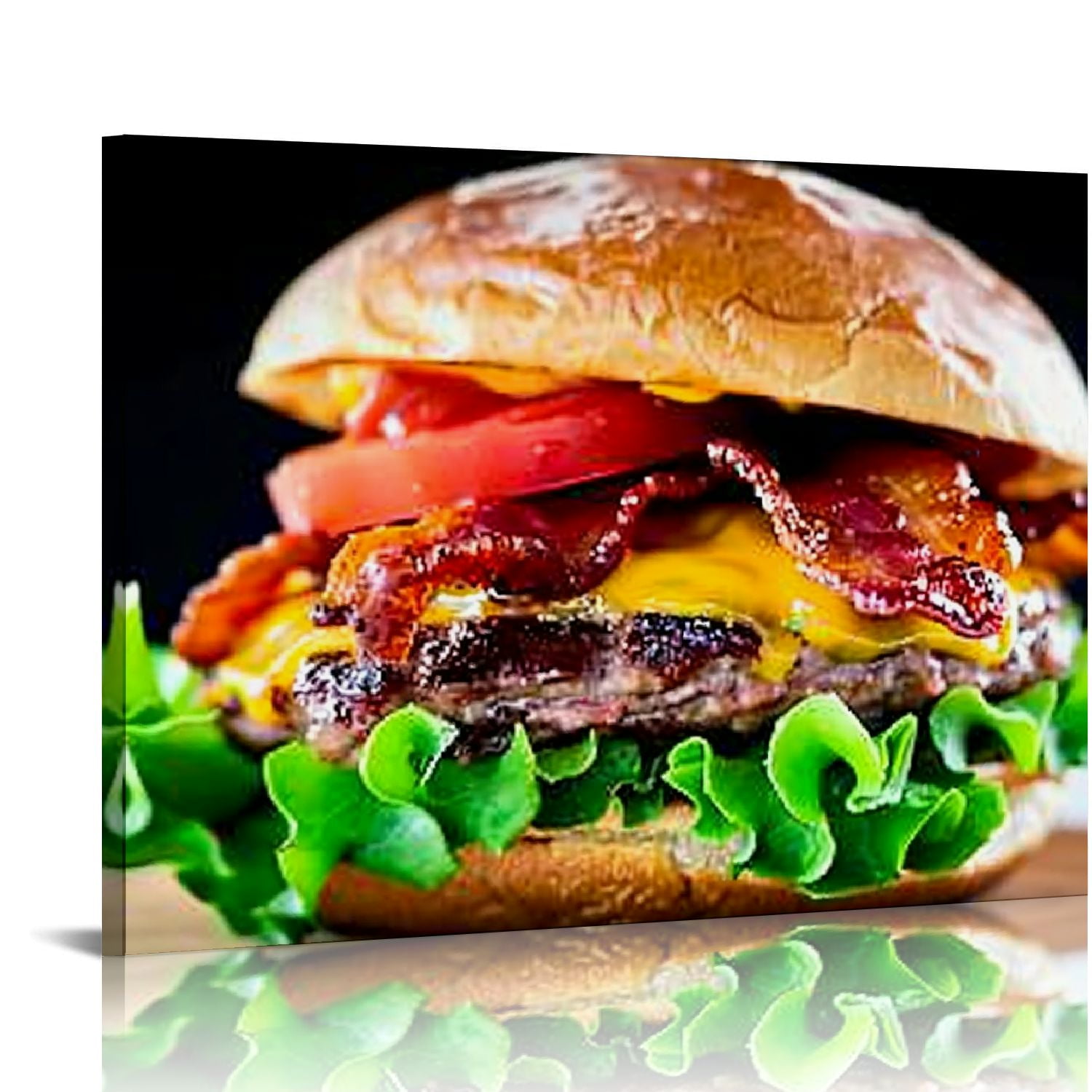 ARISTURING Bacon Cheese Burger Canvas Poster Wall Art Decor Print ...