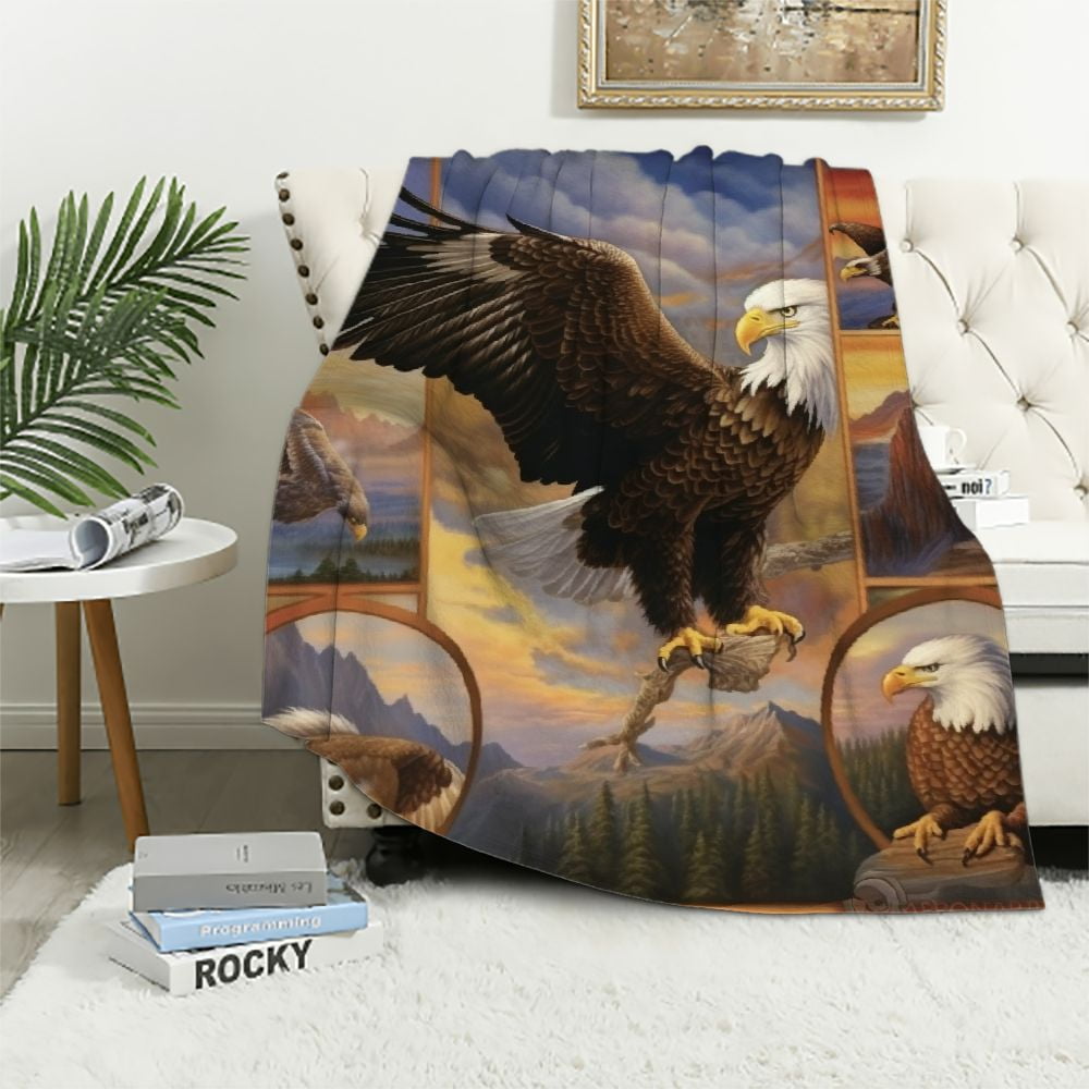 ARISTURING Bald Eagle Blanket Eagle Gifts for Girls Boys Bald Eagle ...
