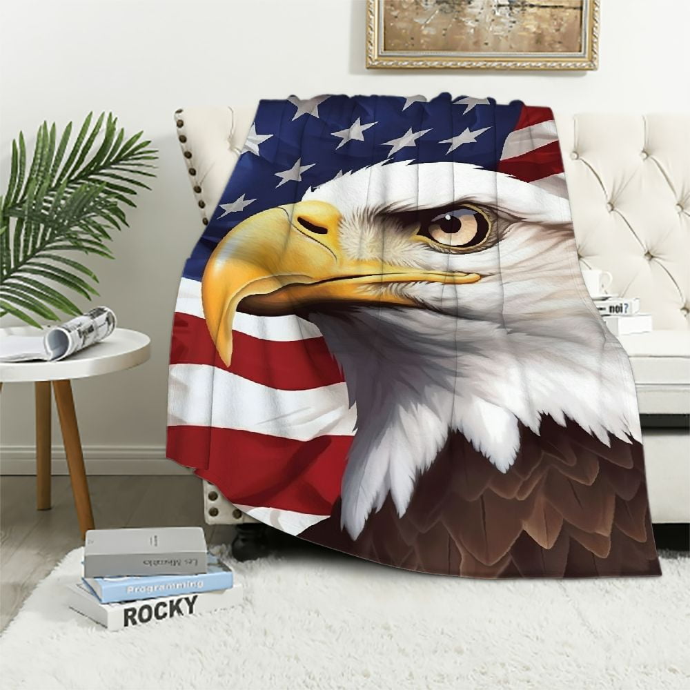 ARISTURING Bald Eagle Blanket, Patriotic US Blanket, American National ...