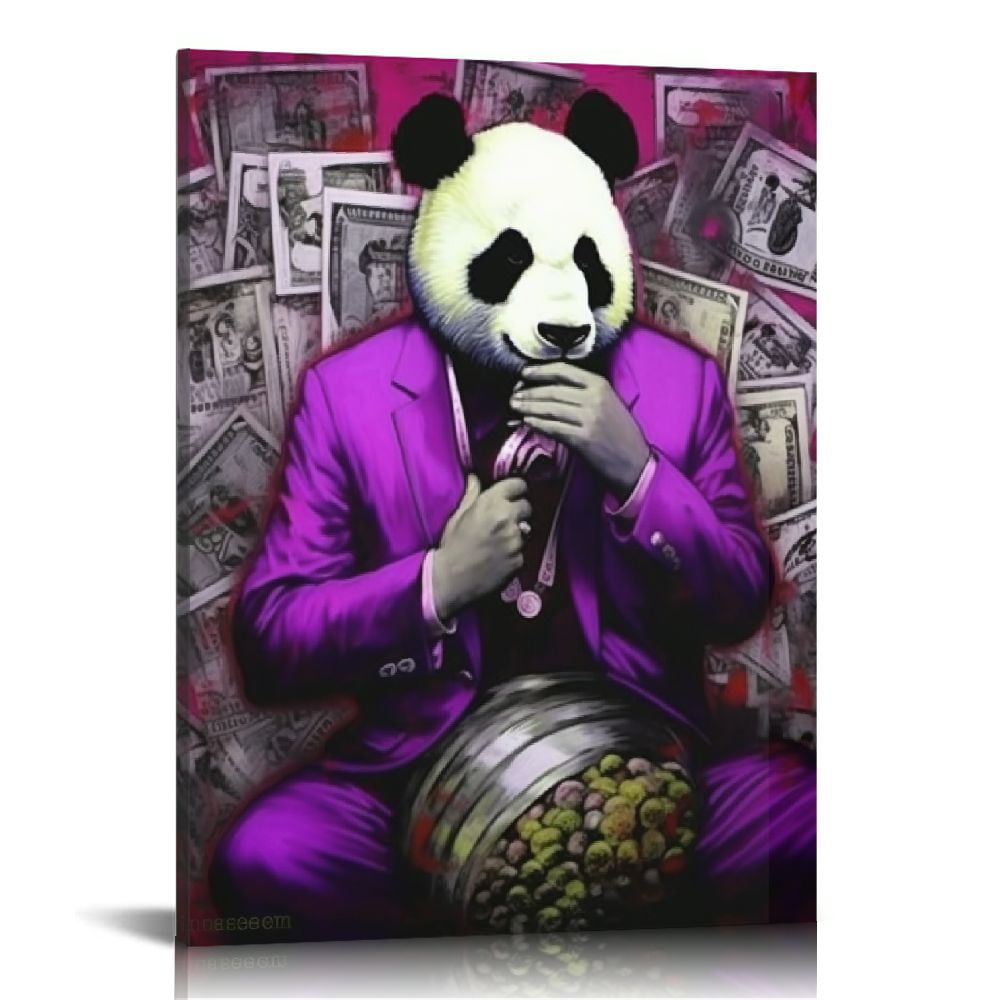 ARISTURING Banksy Street Graffiti Canvas Wall Art Monopoly Panda Man ...