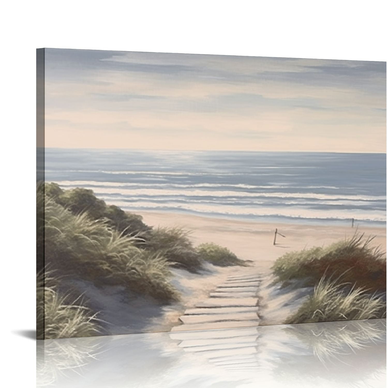 ARISTURING Beach Scene Canvas Wall Art Painted Painitng Pictures ...