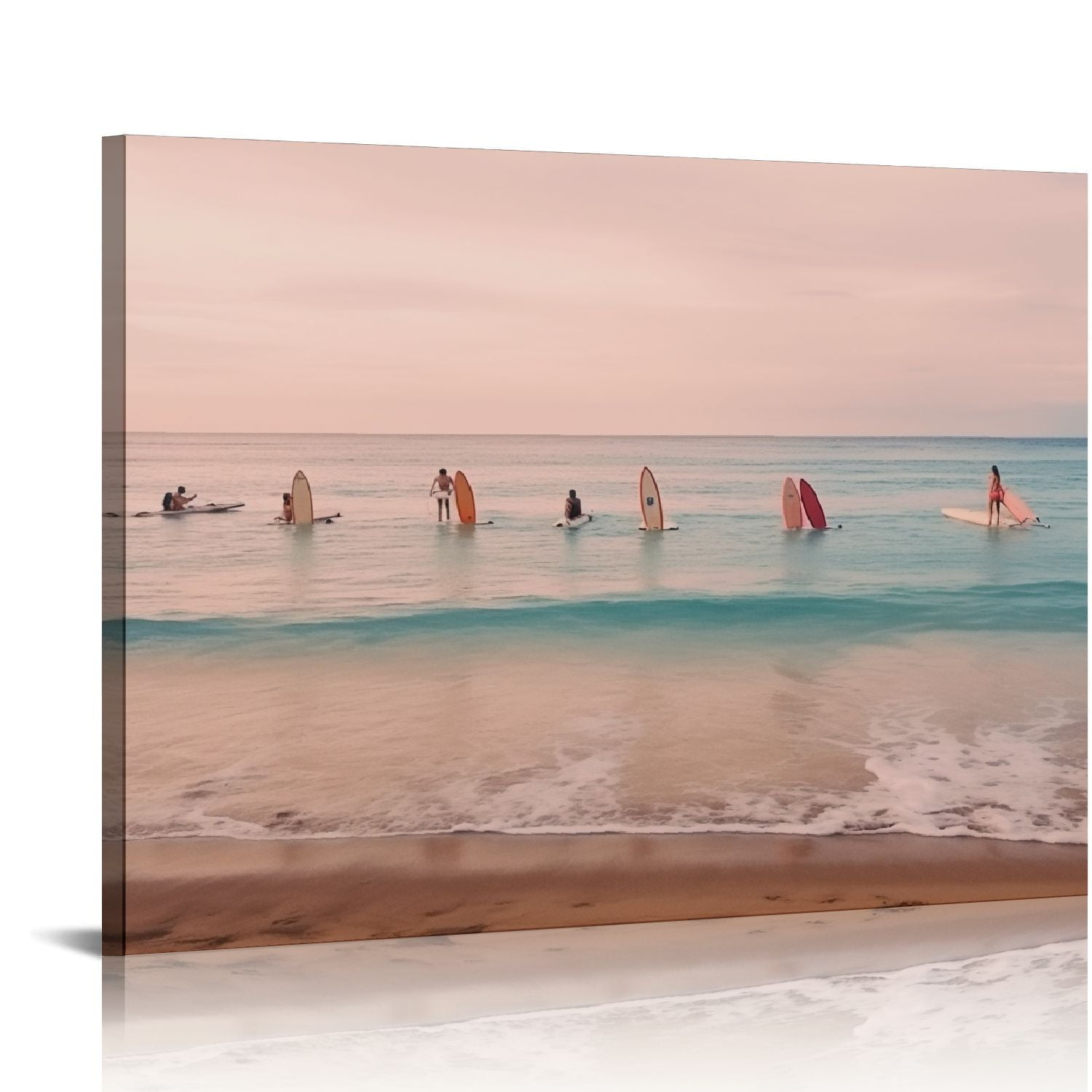 ARISTURING Beachy Surfing Newspaper Poster Summer Beach Canvas Wall Art ...
