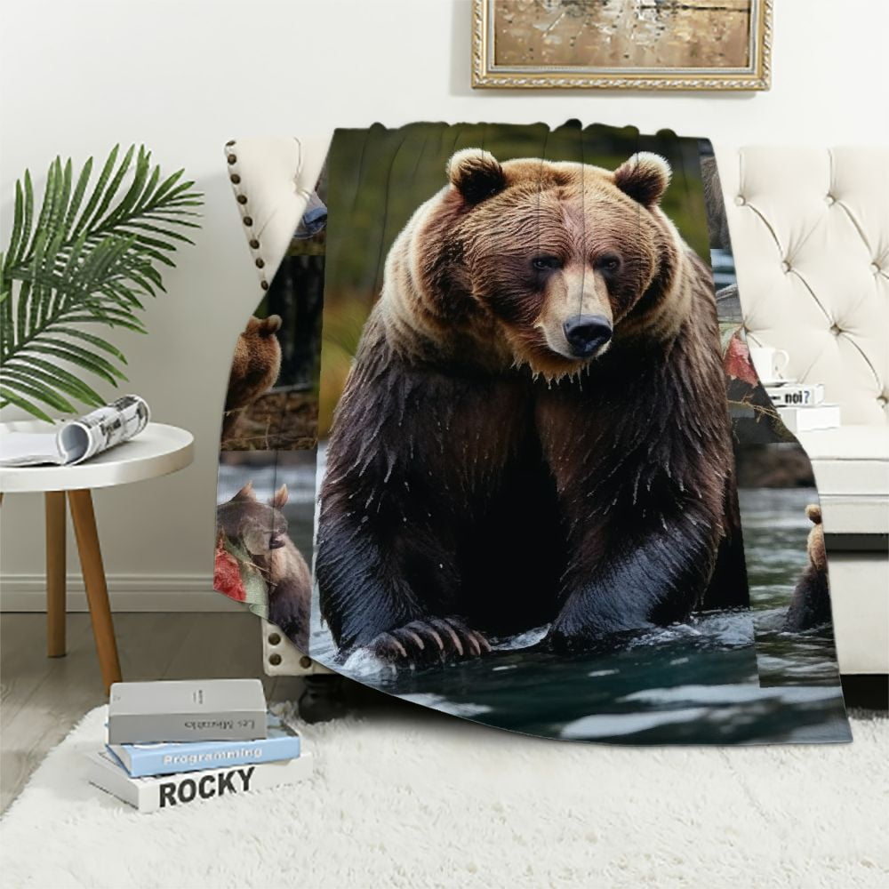 ARISTURING Bear Blanket Soft Cozy Wild Forest Woodland Animal Bears ...