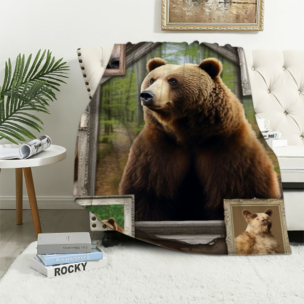 ARISTURING Bear Blanket Wild Animals Bear Throw Blanket Cool Bear Soft ...