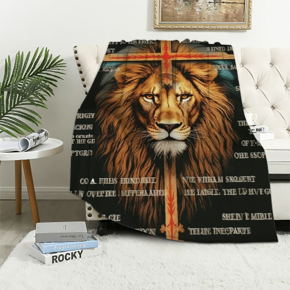 ARISTURING Bible Verse Blanket Christian Lion Prayer Religious Throw ...