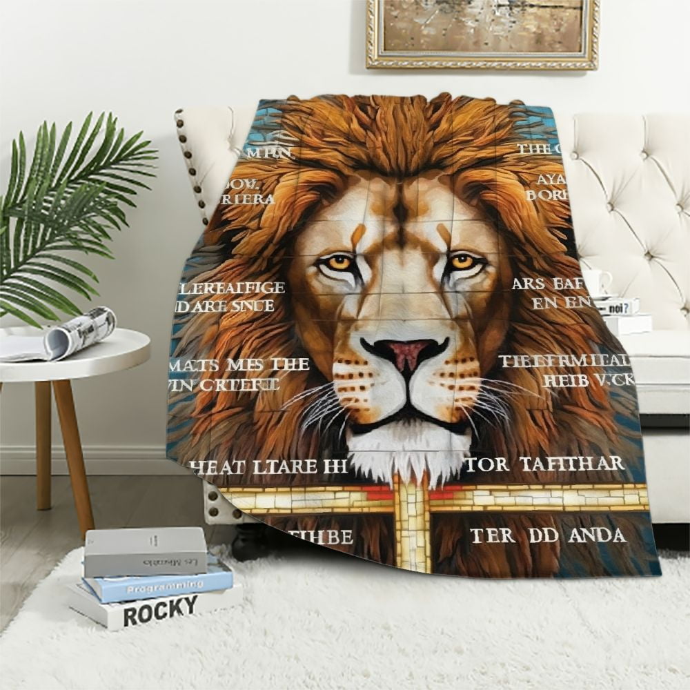 ARISTURING Bible Verse Blanket Christian Lion Prayer Religious Throw ...