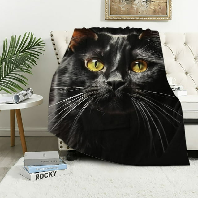 ARISTURING Black Cat Throw Blanket Soft Cozy Plush Warm Blanket for ...