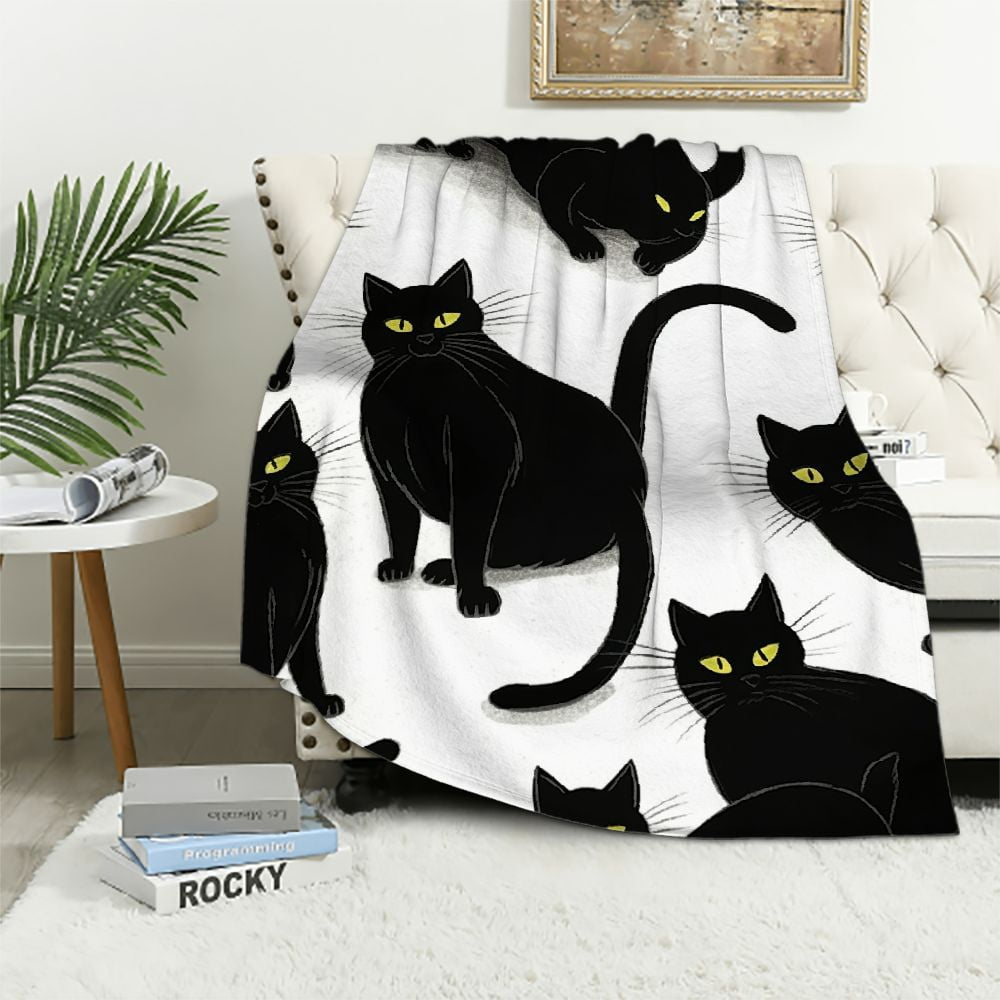 HENGT Black Cats Blanket Throw Super Soft and Cozy Blankets for Home ...