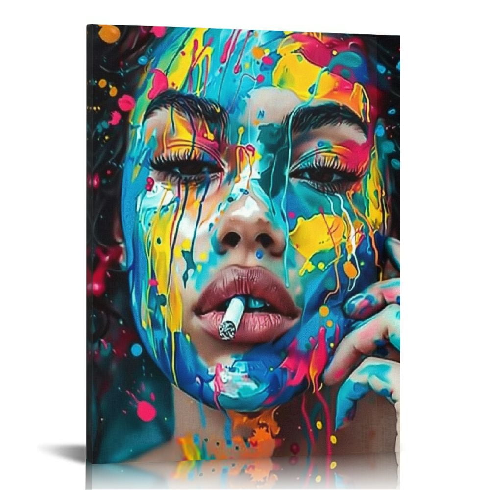 ARISTURING Black Wall Art Abstract African American Woman Poster Afro Girl Canvas Painting ...