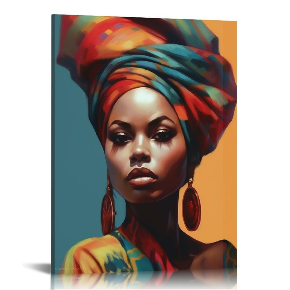 ARISTURING Black Wall Art Abstract African American Woman Poster Afro Girl Canvas Pictures for ...