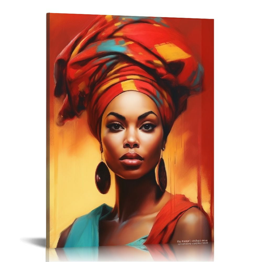 ARISTURING Black Wall Art Abstract African American Woman Poster Afro Girl Canvas Pictures for ...