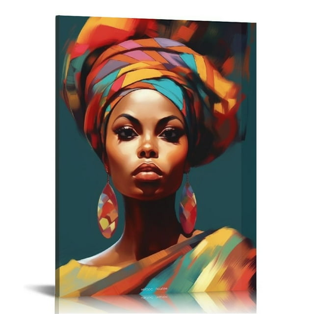 ARISTURING Black Wall Art Abstract African American Woman Poster Afro Girl Canvas Pictures for ...