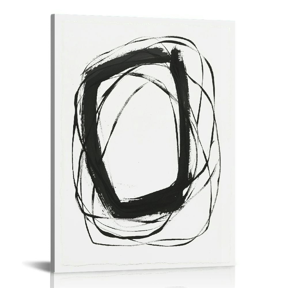 ARISTURING Black White Abstract Canvas Wall Art Modern Minimalist Line ...