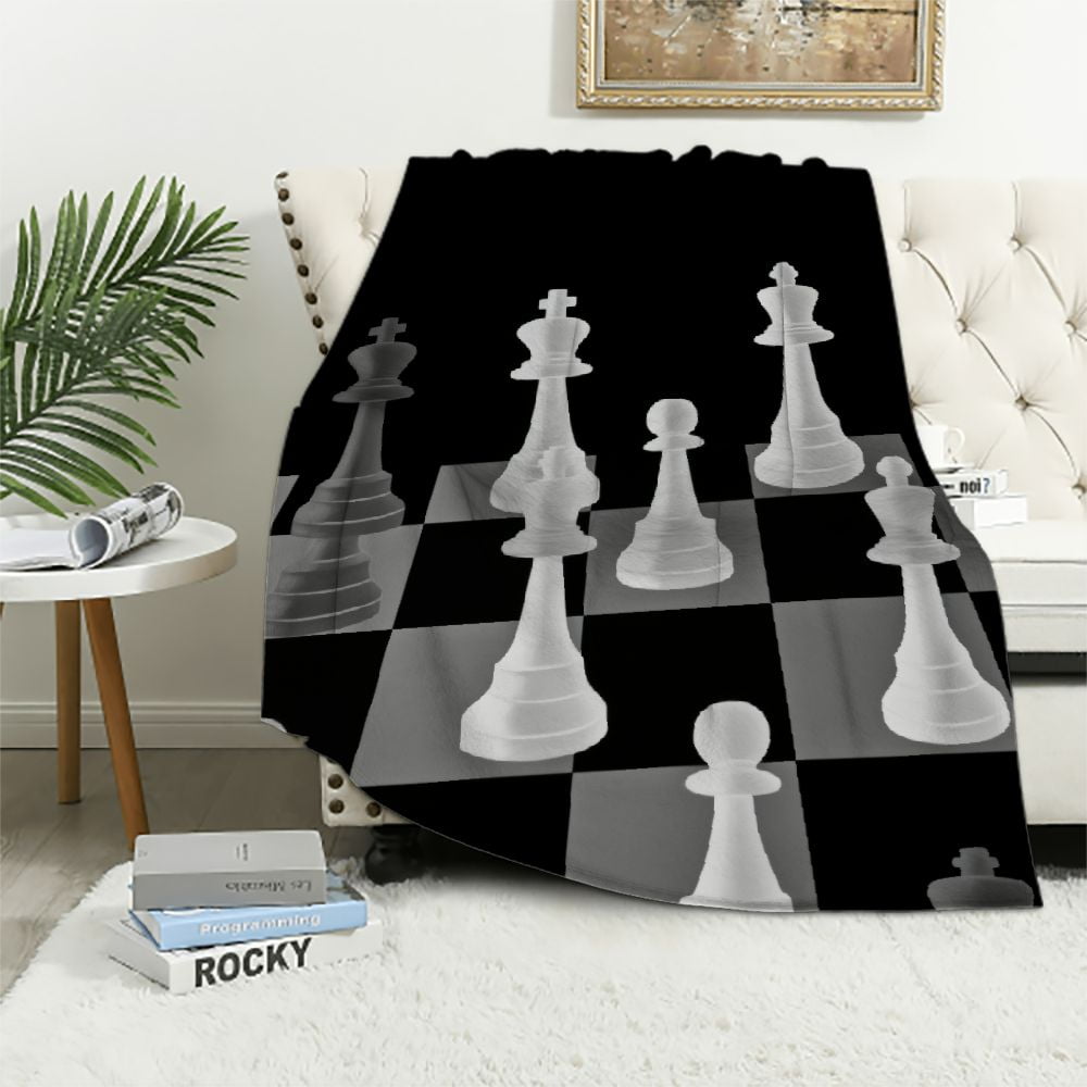 ARISTURING Black White Grey International Chess All Season,Bed Blanket ...