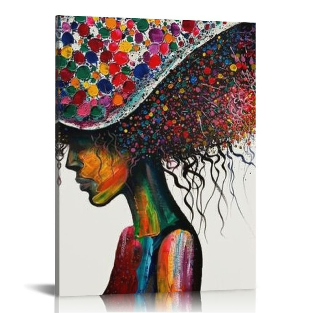 ARISTURING Black Woman Wall Art African American Canvas Art Poster, Fashion Black Skin Girl ...
