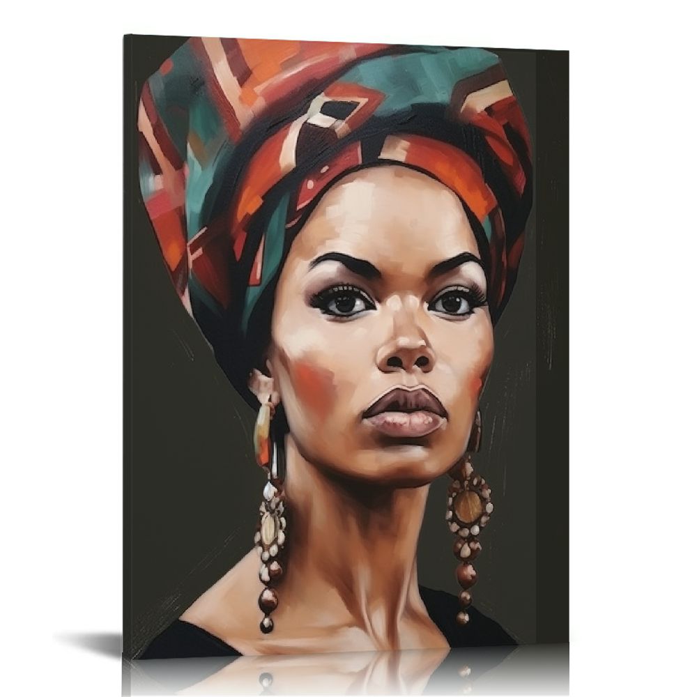 ARISTURING Black Woman Wall Art Colorful African American Paintings on Canvas Abstract Woman ...