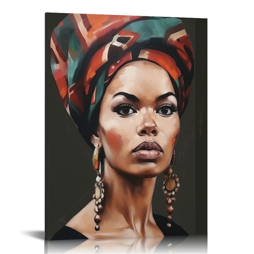 ARISTURING Black Woman Wall Art Colorful African American Paintings on Canvas Abstract Woman ...
