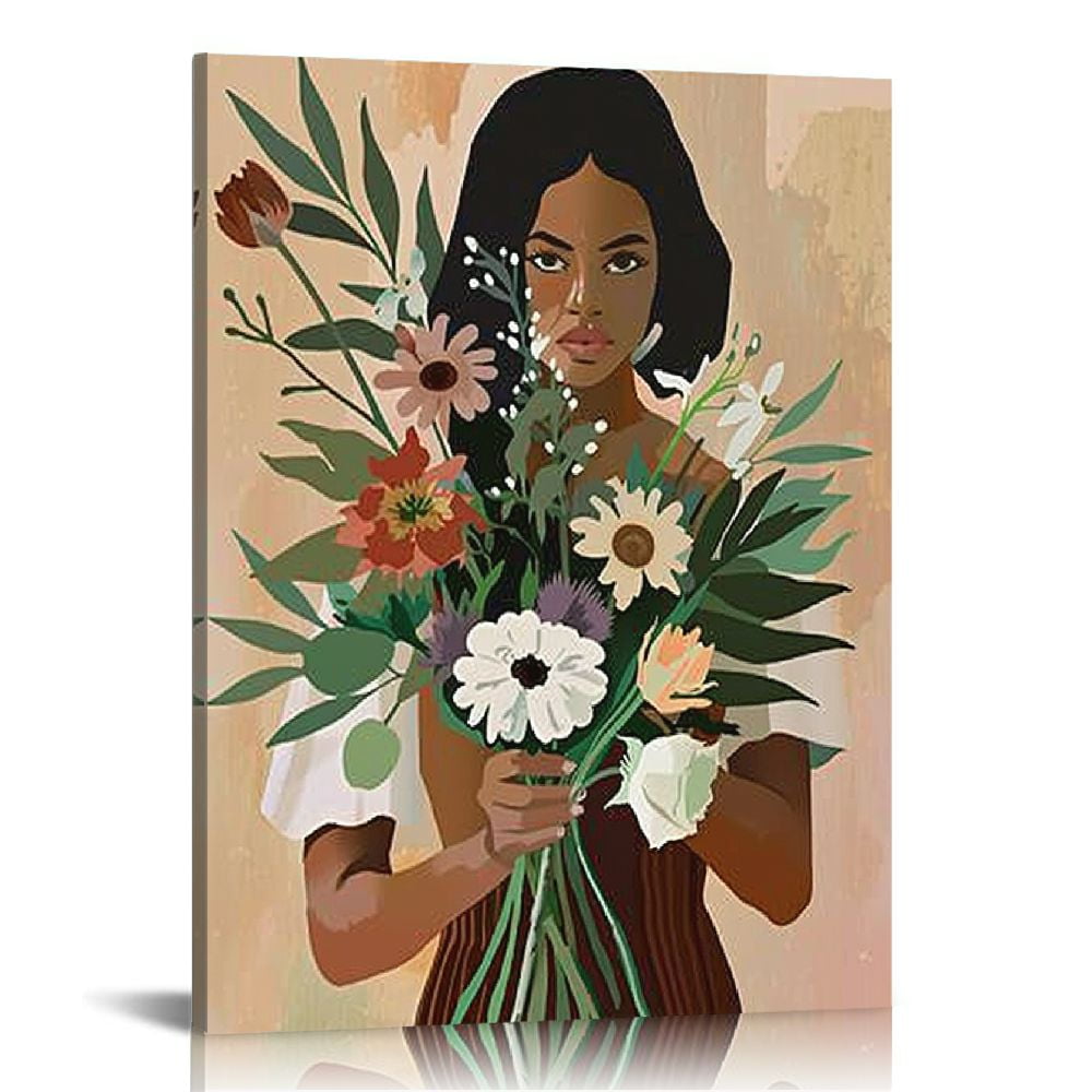 ARISTURING Black Woman Wall Art - Black Girl Wall Decor, Black Women Posters, African American ...