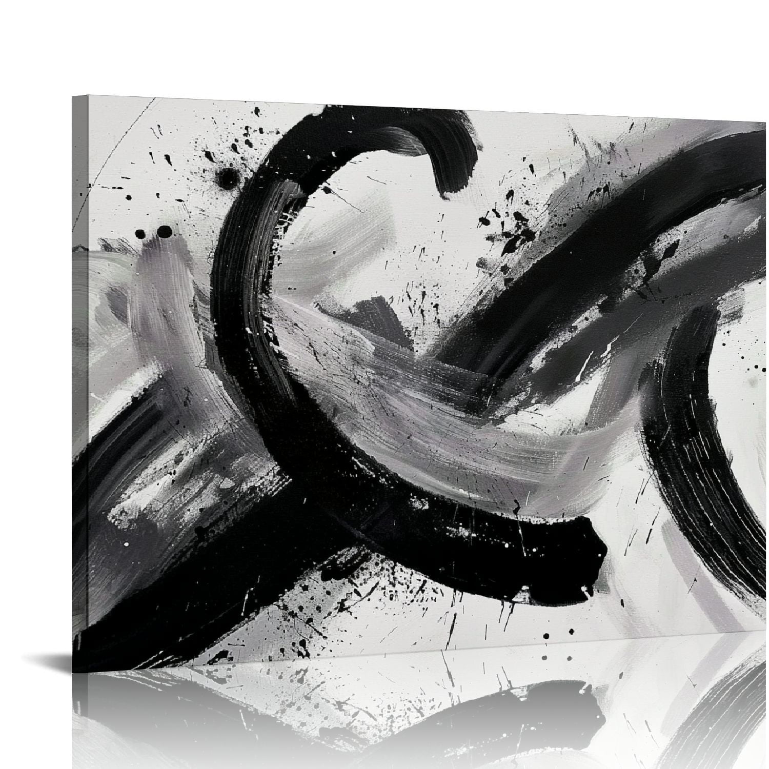 ARISTURING Black and White Abstract Line Wall Art Canvas Print Painting ...