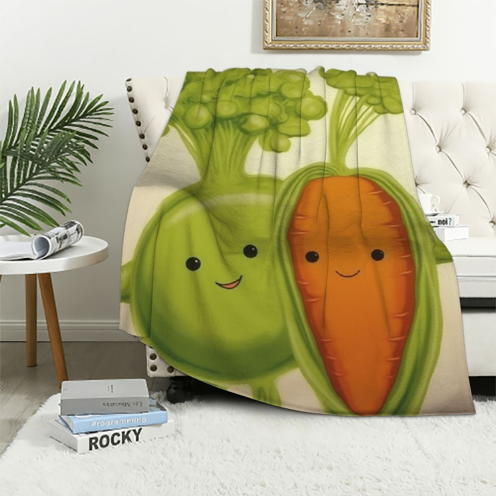 ARISTURING Blanket Peas and Carrot Plush Throw Fuzzy Super Soft ...