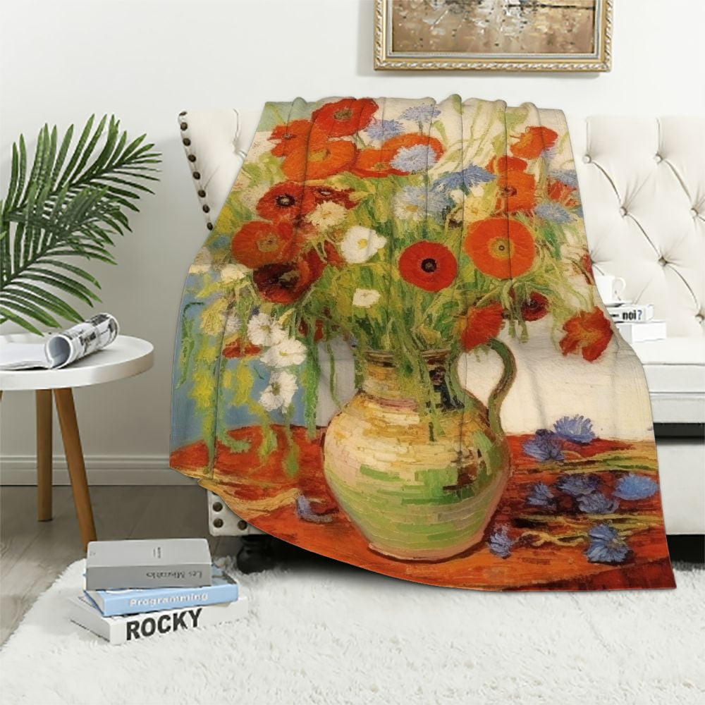 ARISTURING Blanket Red Poppies and Daisies Vincent Van Gogh Gifts for ...