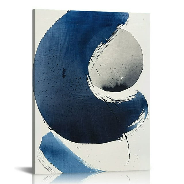 ARISTURING Blue Abstract Wall Art Canvas Blue and Grey Wall Pictures ...