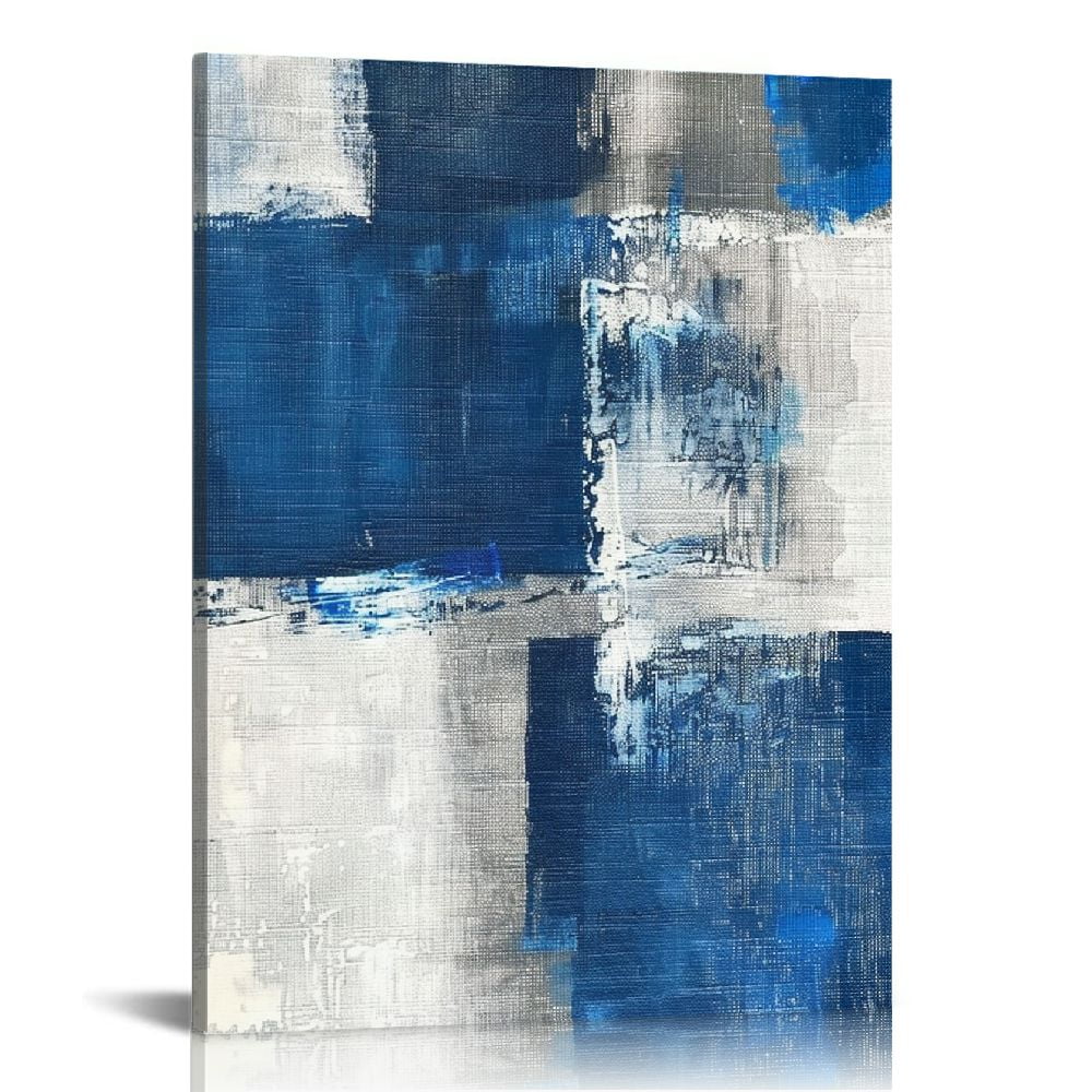 ARISTURING Blue and Gray Abstract Wall Art for Living Room Wall Decor ...