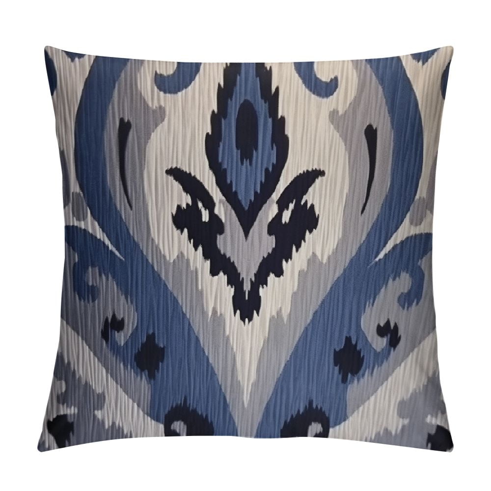 ARISTURING Blue Grey Ikat Kilim Turkish Farmhouse Cushion Cover Boho ...