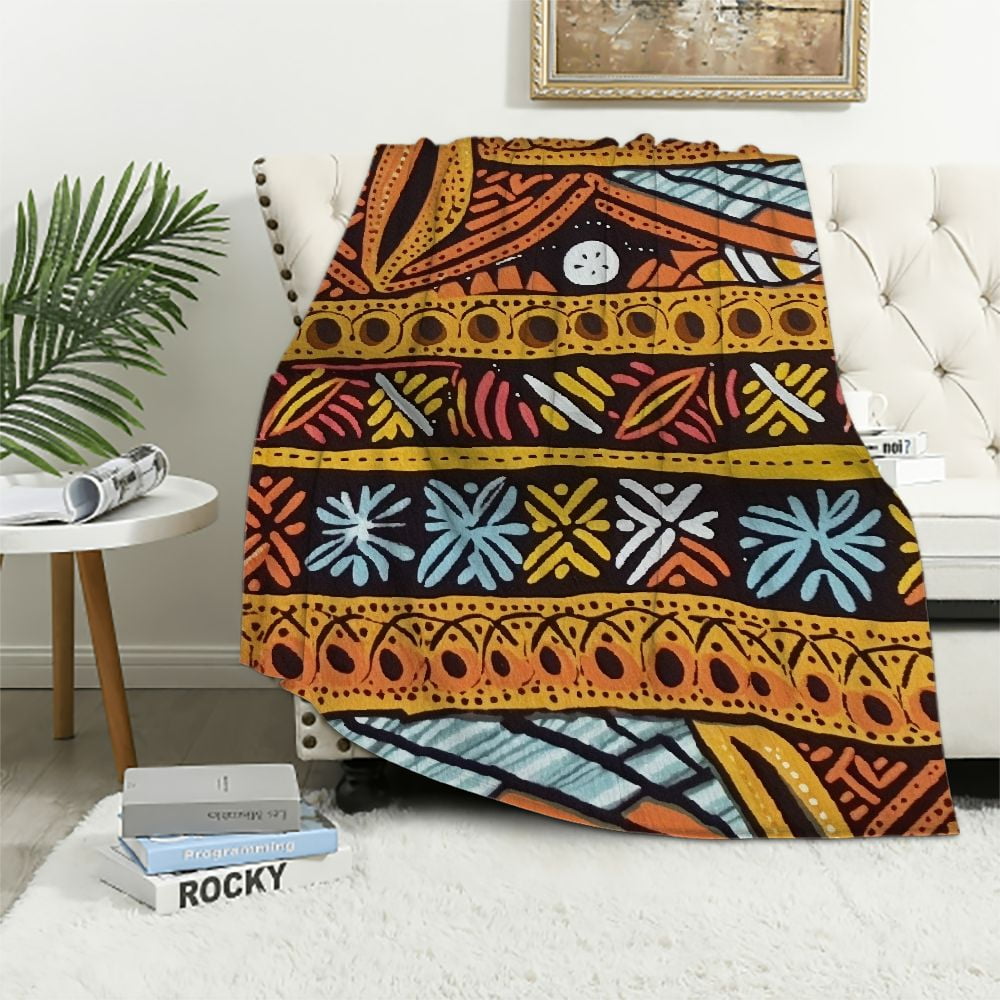 ARISTURING Bogolan Mud Cloth Blanket - African Cultural Gift Throw ...