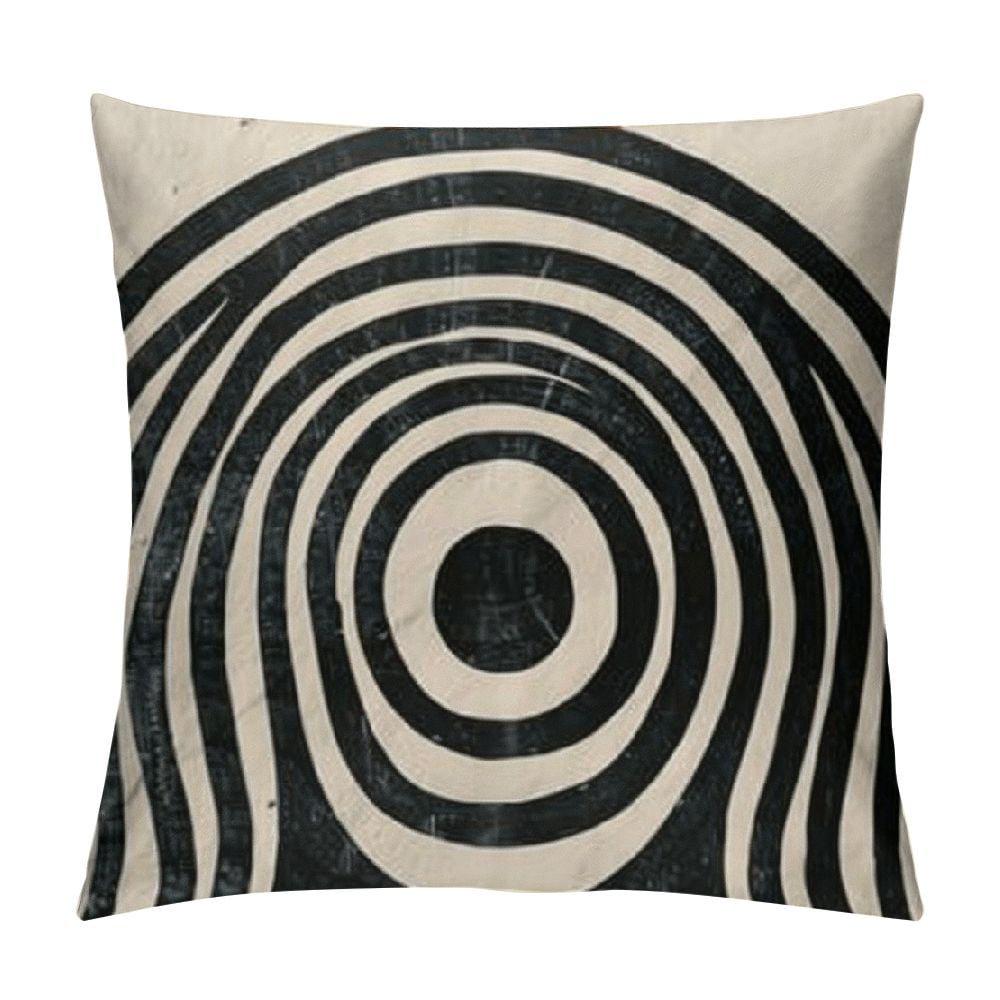 ARISTURING Boho Abstract Throw Pillow Covers Black Beige Orange Mid ...