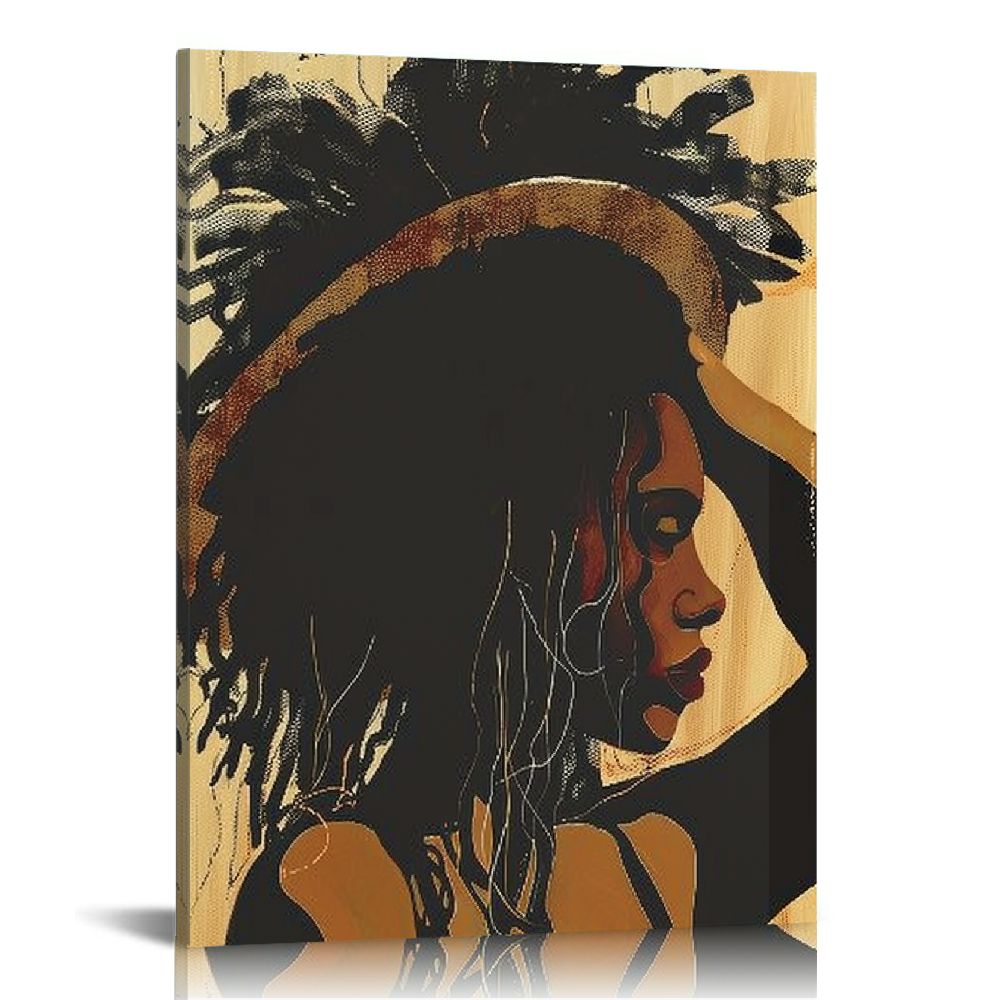 ARISTURING Boho African American Wall Art Black Girl Canvas Print Black Queen Poster African ...
