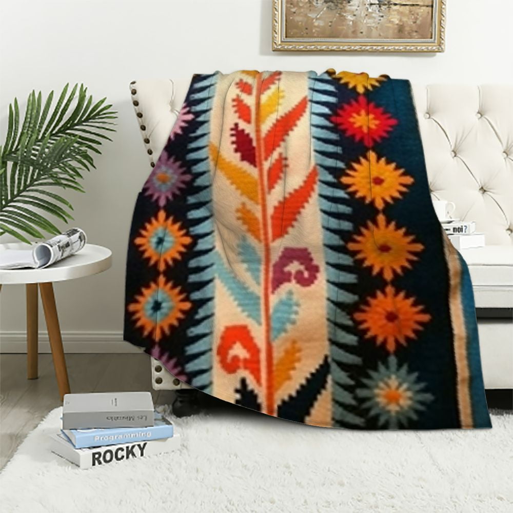 ARISTURING Boho Sherpa Throw- Bohemian Soft Plush Flannel Throw ...