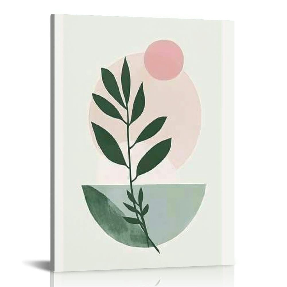 ARISTURING Botanical Gallery Poster Sage Green Blush Pink Leaf Sun ...