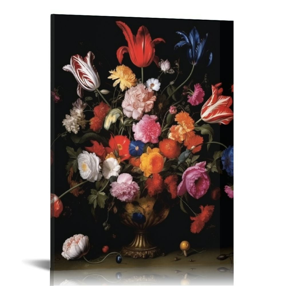 ARISTURING Botanical Wall Art Prints,Vintage Flower Dark Art Posters,Moody Floral Art Peonies ...