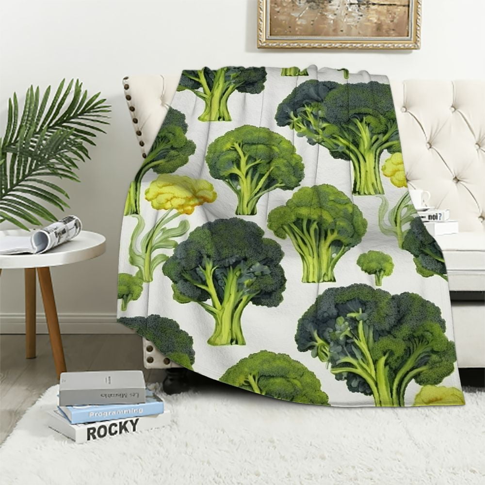 ARISTURING Broccoli Blanket,Lightweight Flannel Kids Lovers Throw ...