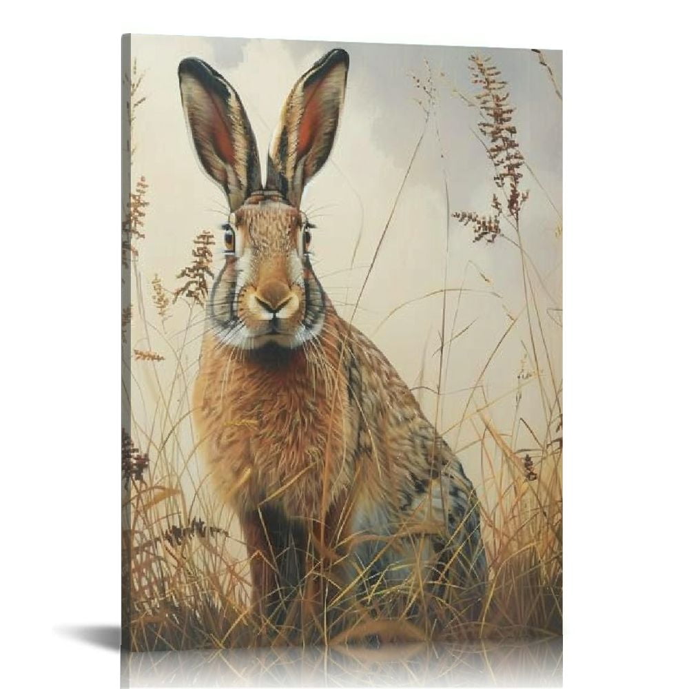 HENGT Brown Rabbit Canvas Painting Wall Art Nature Easter Bunny ...
