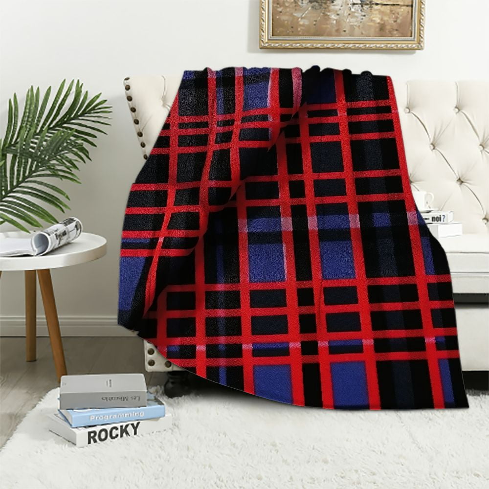 HENGT Buffalo Plaid Sherpa Blanket, Super Soft Warm Cozy Reversible ...