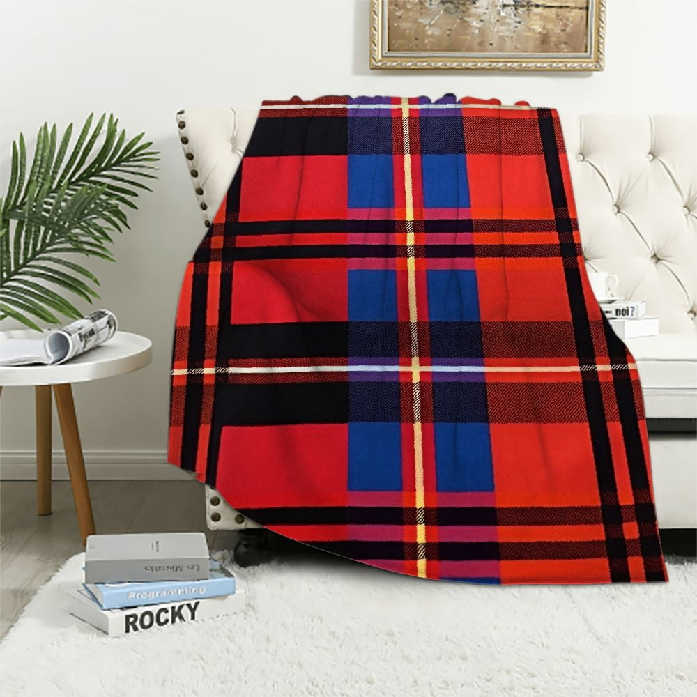 HENGT Buffalo Plaid Sherpa Blanket, Super Soft Warm Cozy Reversible ...