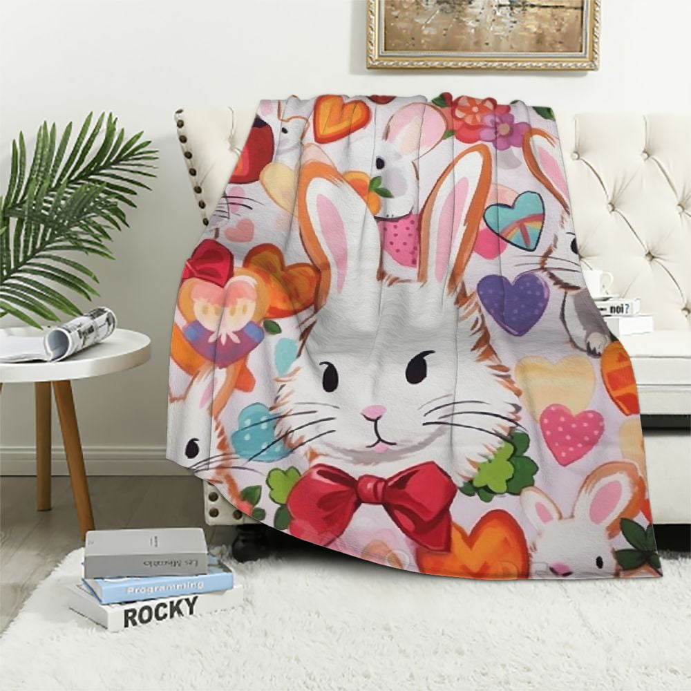 ARISTURING Bunny Blanket Gift Cute Rabbit Throw Blanket for Girls, Kids ...
