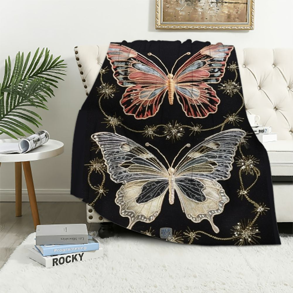 ARISTURING Butterfly Throw Blanket Big Woven Butterfly Blankets Cover ...