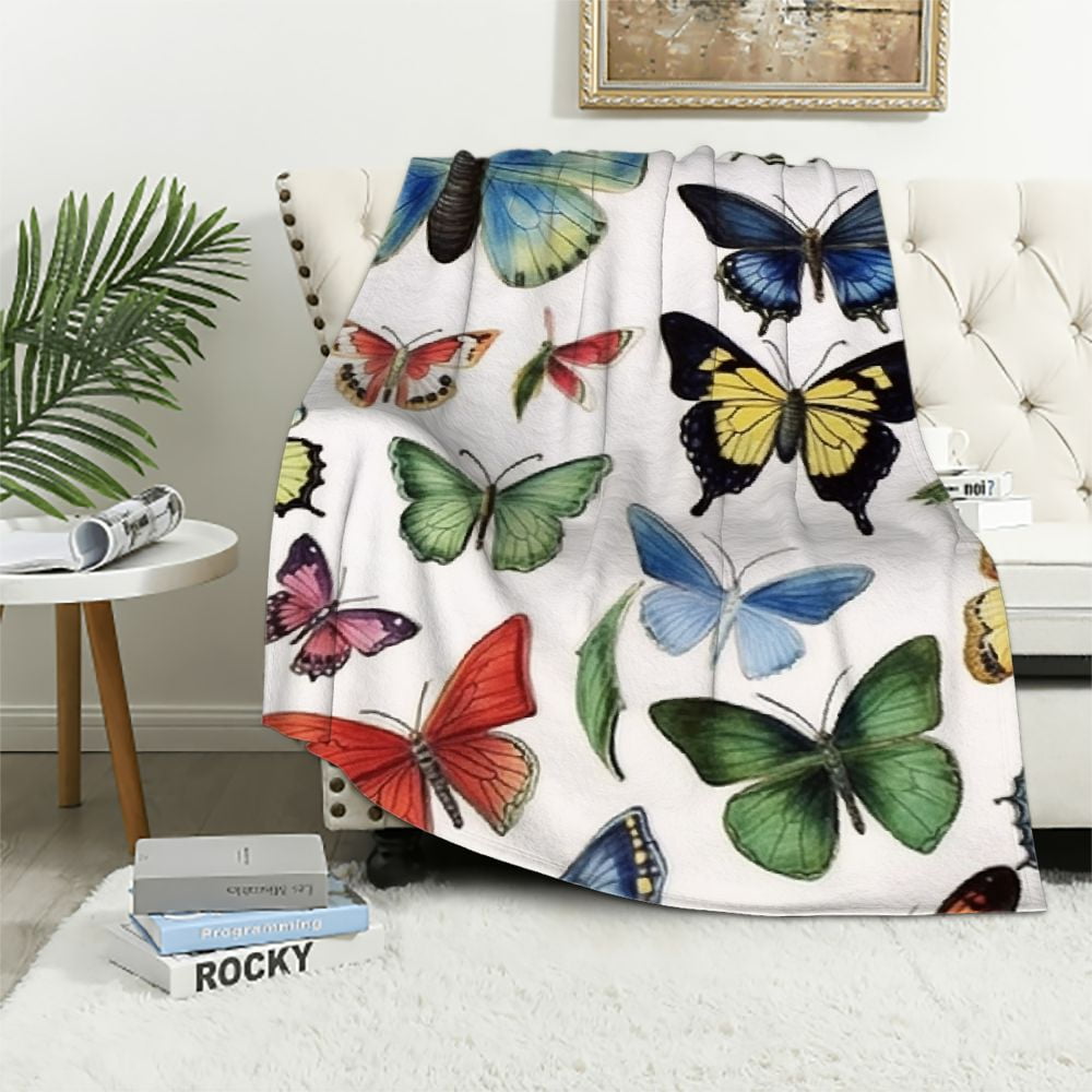 ARISTURING Butterfly Throw Blanket for Women Girls Butterfly Blankets ...