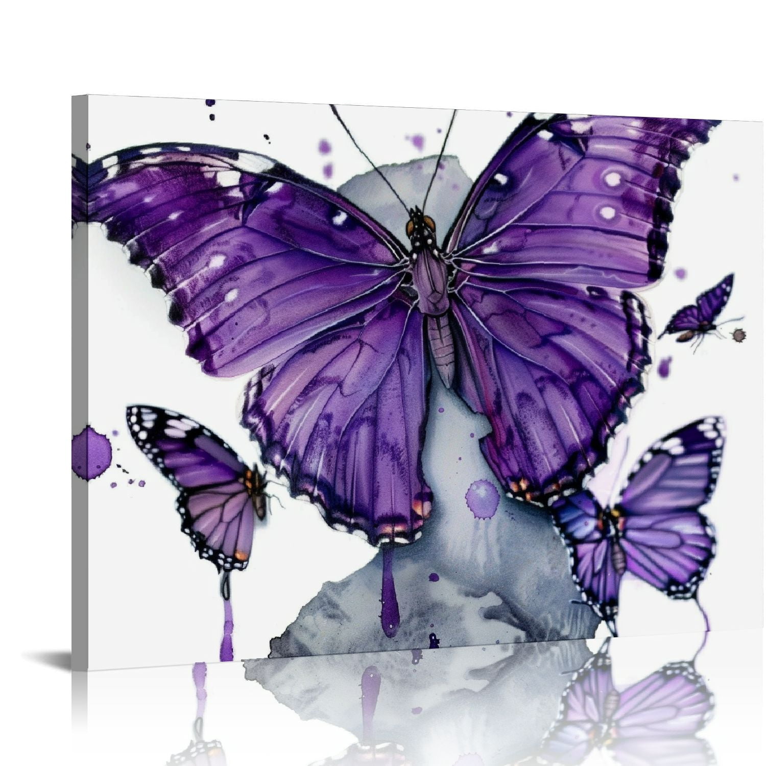 ARISTURING Butterfly Wall Art Prints,Poster with Purple Butterfly ...