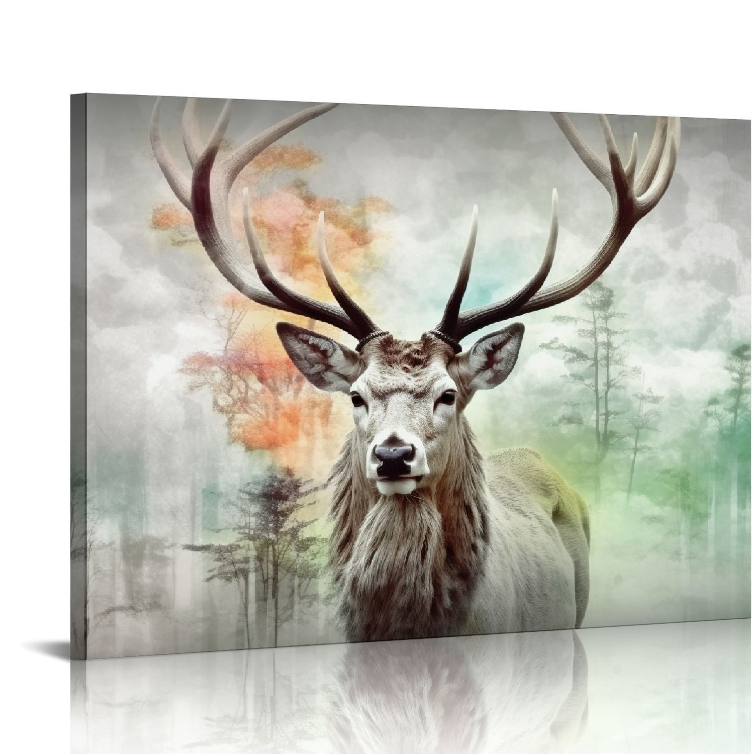 ARISTURING Cabin Deer Wall Decor Hunting Wildlife Canvas Wall Art ...